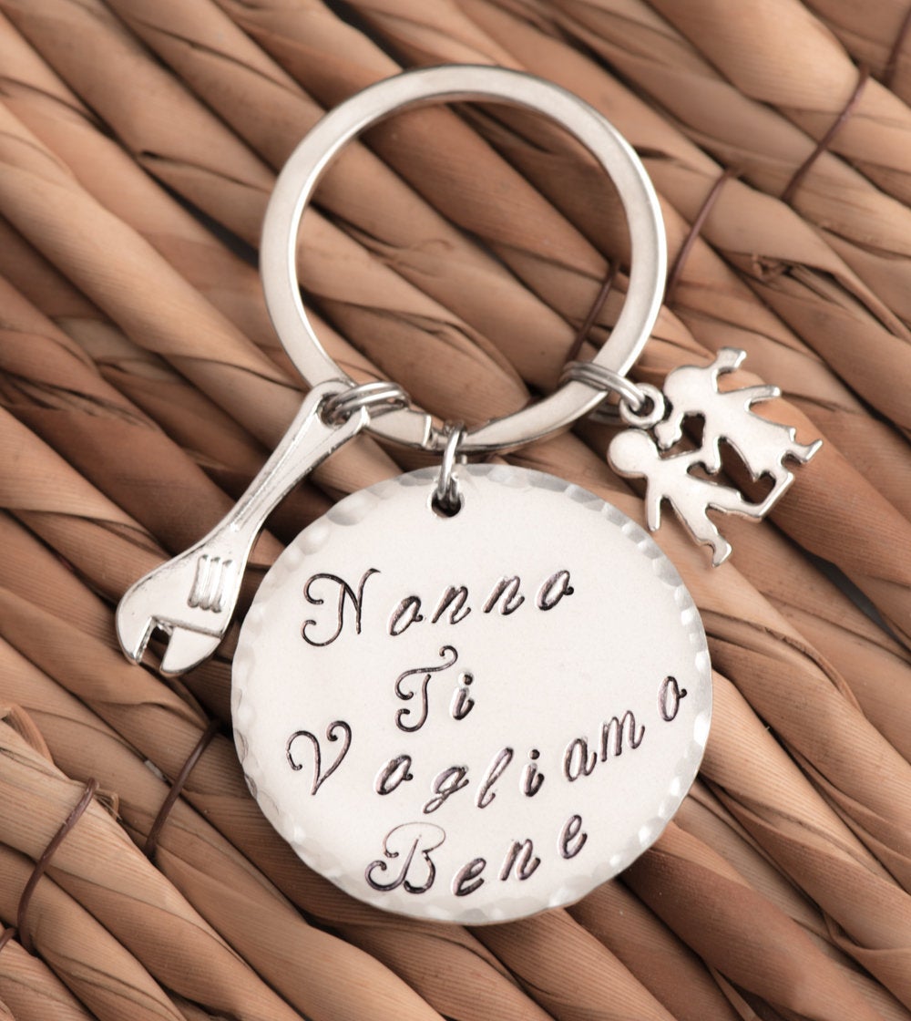 Hand Stamped Keychain, Grandfather Keychain With Home Engraved on Luulla